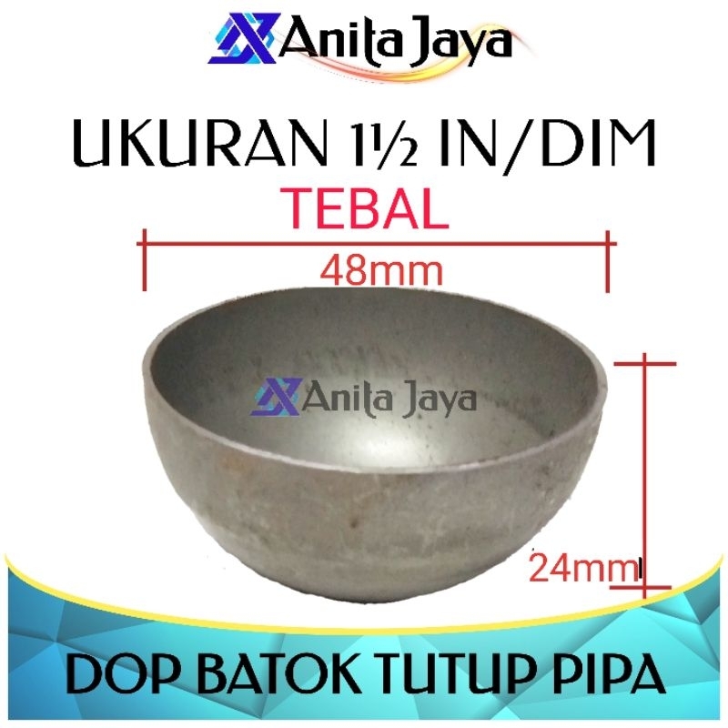 Jual batok dop tutup pipa 1½in 1,5in TEBAL diameter 48mm besi | Shopee ...