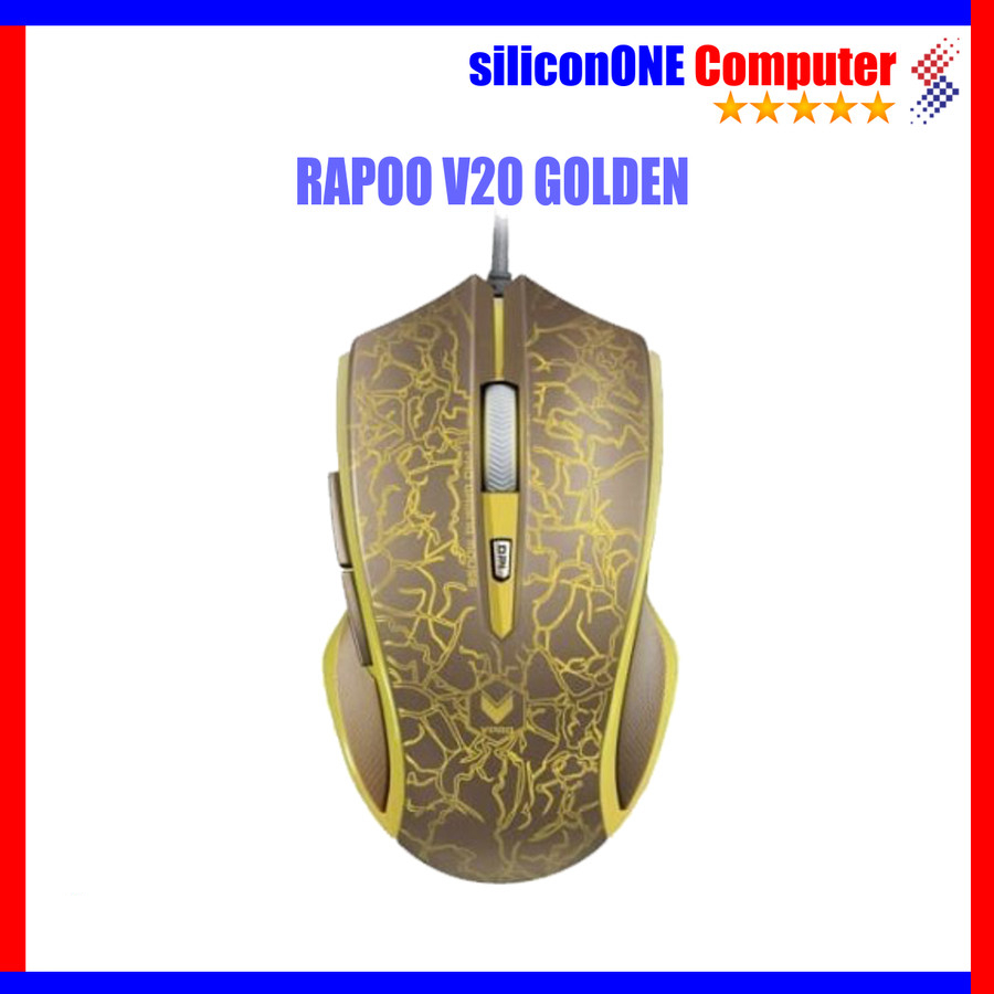 Jual RAPOO V20 OPTICAL GAMING MOUSE GOLDEN | Shopee Indonesia