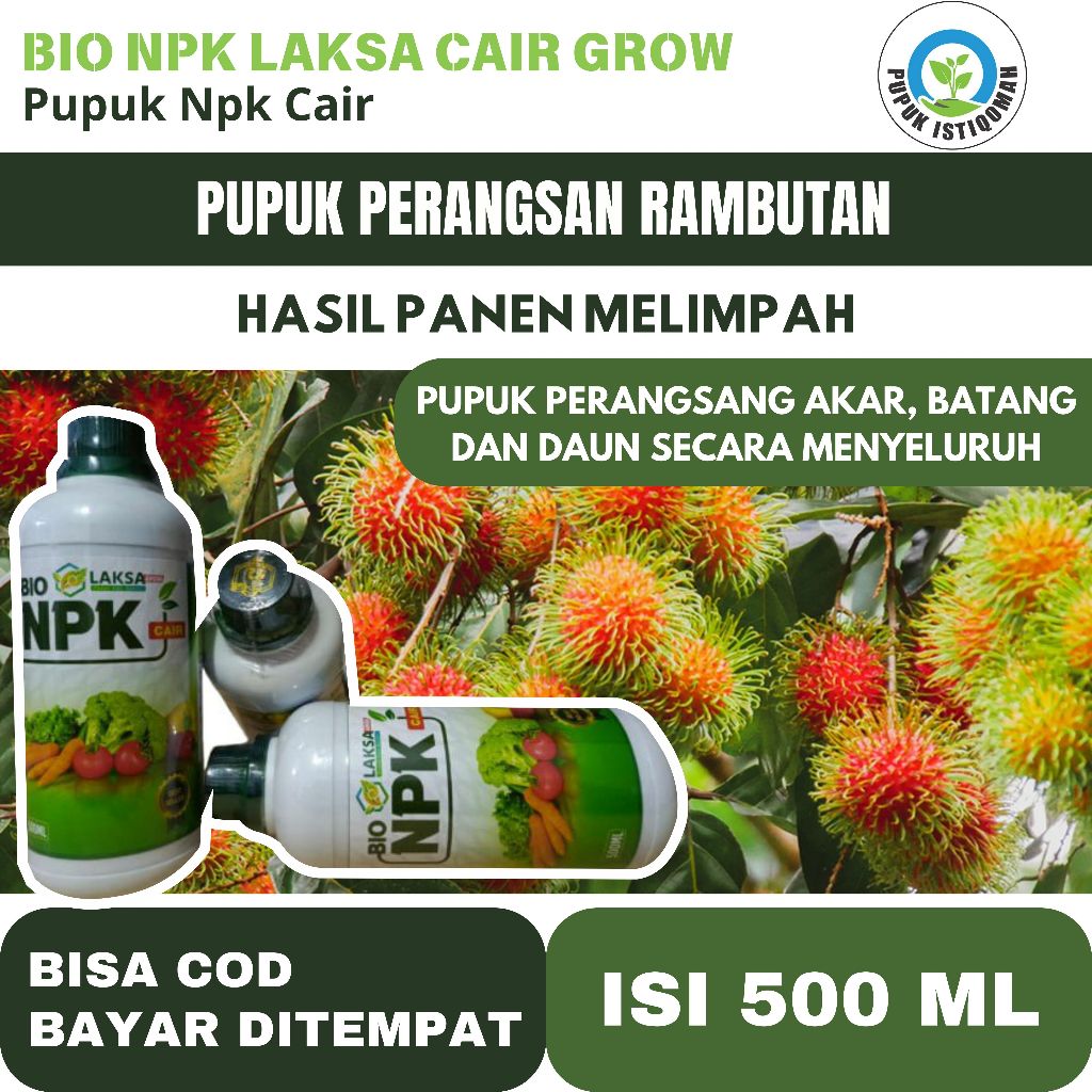 Jual Pupuk Penyubur dan Pelebat Buah Rambutan Bio Npk Laksa isi 500 Ml Penyubur Rambutan Paling ...