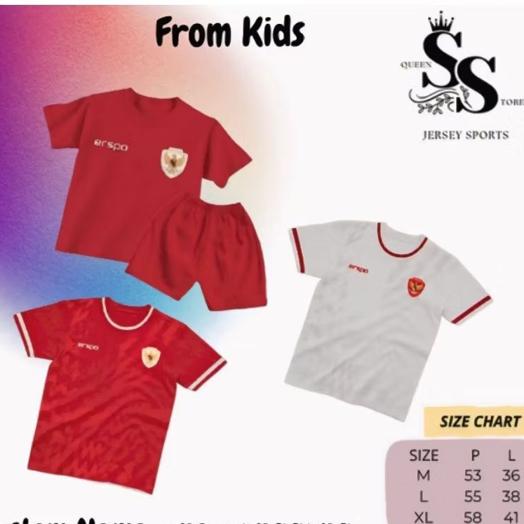 Jual Stelan Baju Bola Jersey Anak- anak Timnas Indonesia Terbaru 2024/2025.Jersey sepakbola ...
