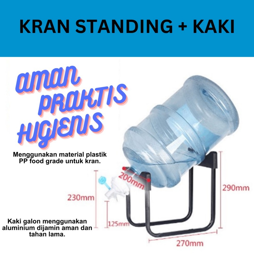Jual 1 Set Rak Galon Miring Besi Dan Kran Air Minum Standing | Shopee ...