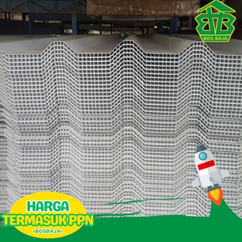 Jual ATAP UPVC 10 MM 87 CM EFEKTIF ALROOF PUTIH | Shopee Indonesia