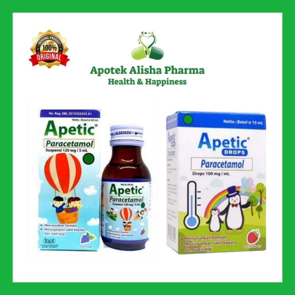 Jual Apetic Sirup 60ml / Apetic Drops 15ml - Apetik Paracetamol Obat ...