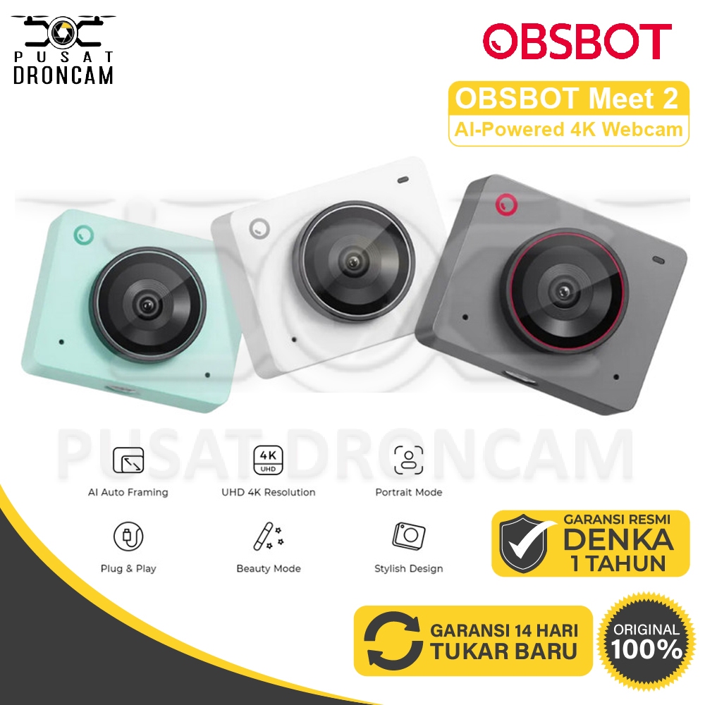 Jual OBSBOT Meet 2 AI-Powered 4K Webcam Live Streaming Original Resmi ...