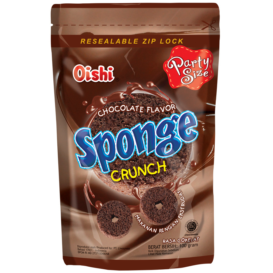 Jual OISHI SPONGE 100gr COKELAT UBI CEMILAN MAKANAN RINGAN EKSTRUDAT ...