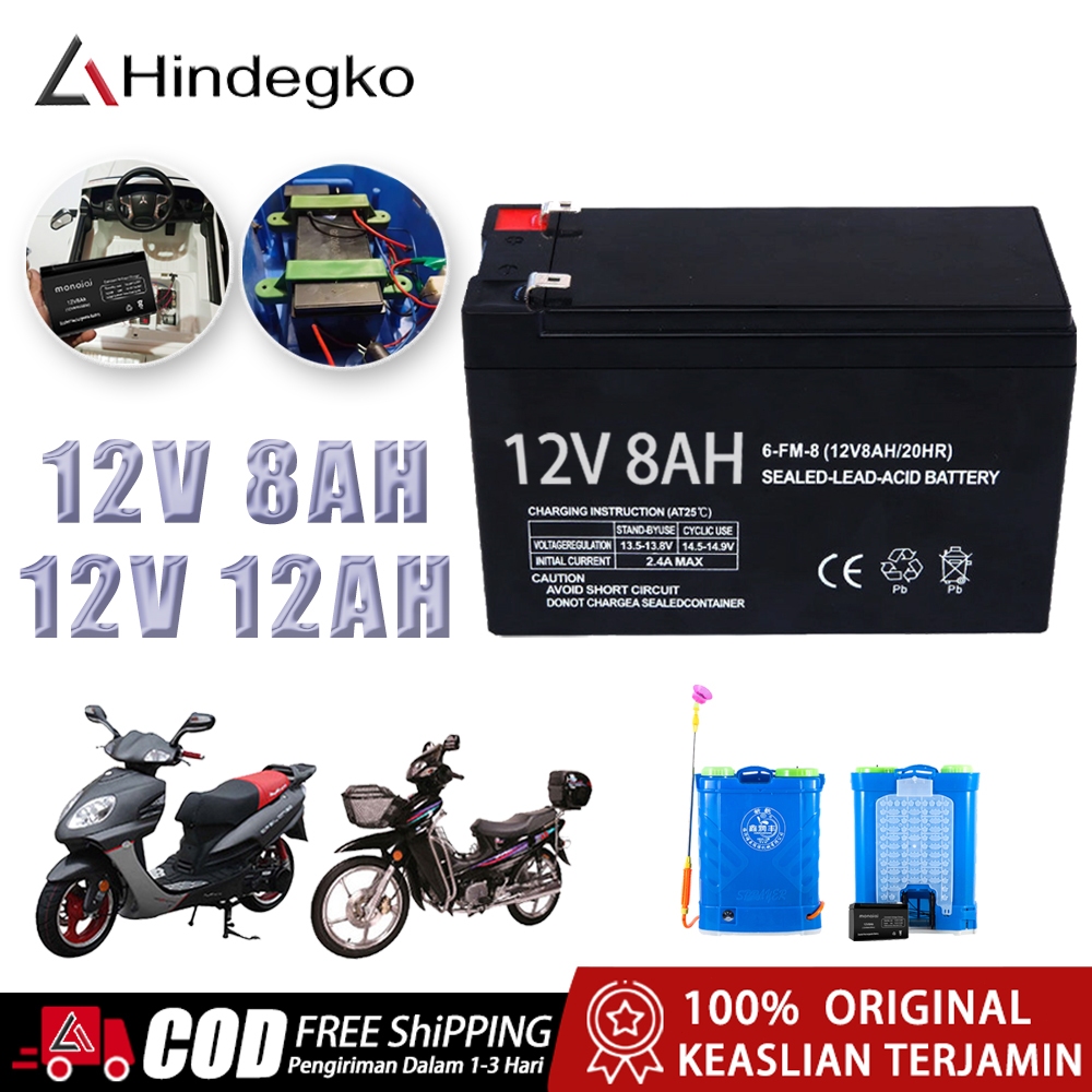 Jual Aki Kering Sprayer Elektrik 12V 8AH baterai sel kering 12V 12AH Baterai penyemprot listrik ...