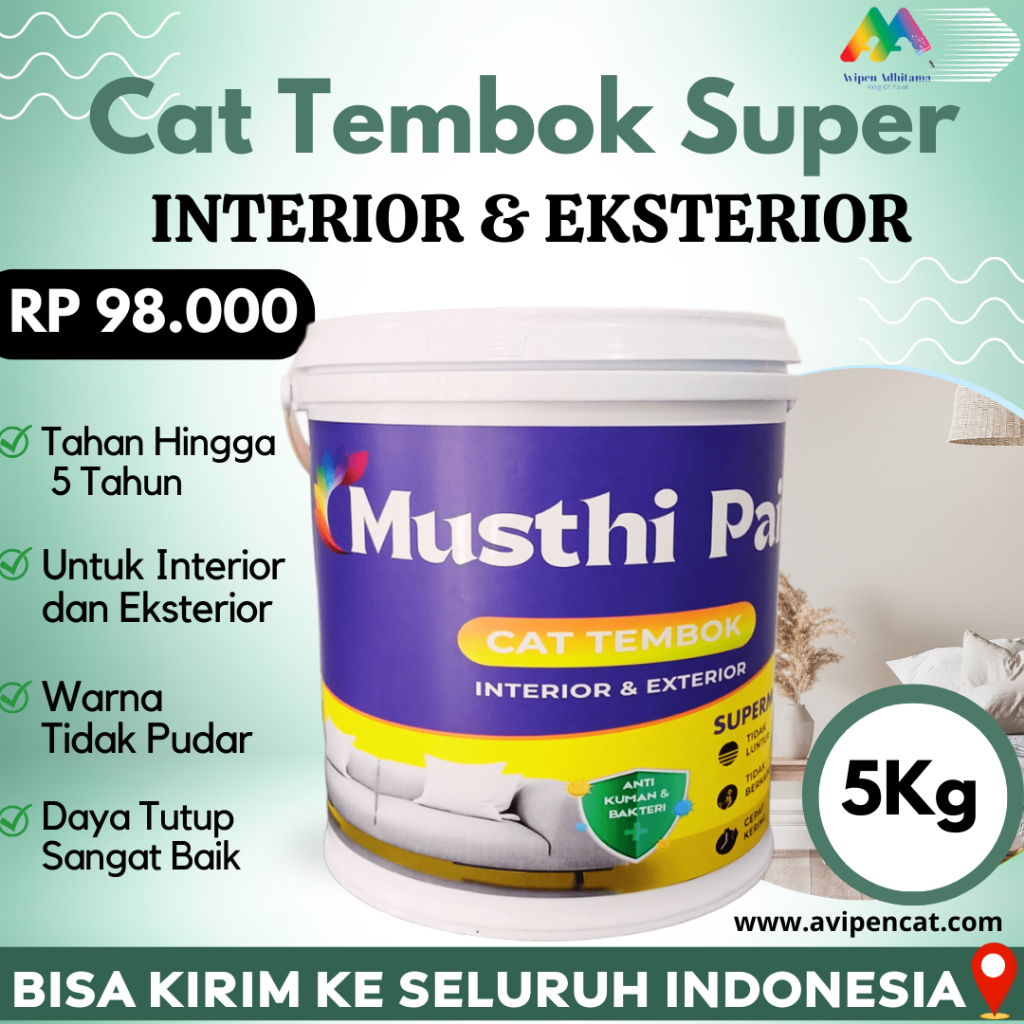 Jual Cat Tembok Dinding Interior Eksterior Rumah Kualitas Super Musthi ...