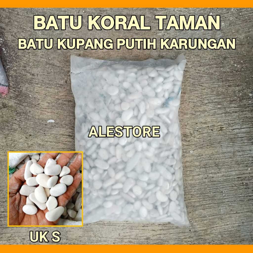 Jual Batu Koral putih Kupang perkarung S & M Batu Taman | Shopee Indonesia