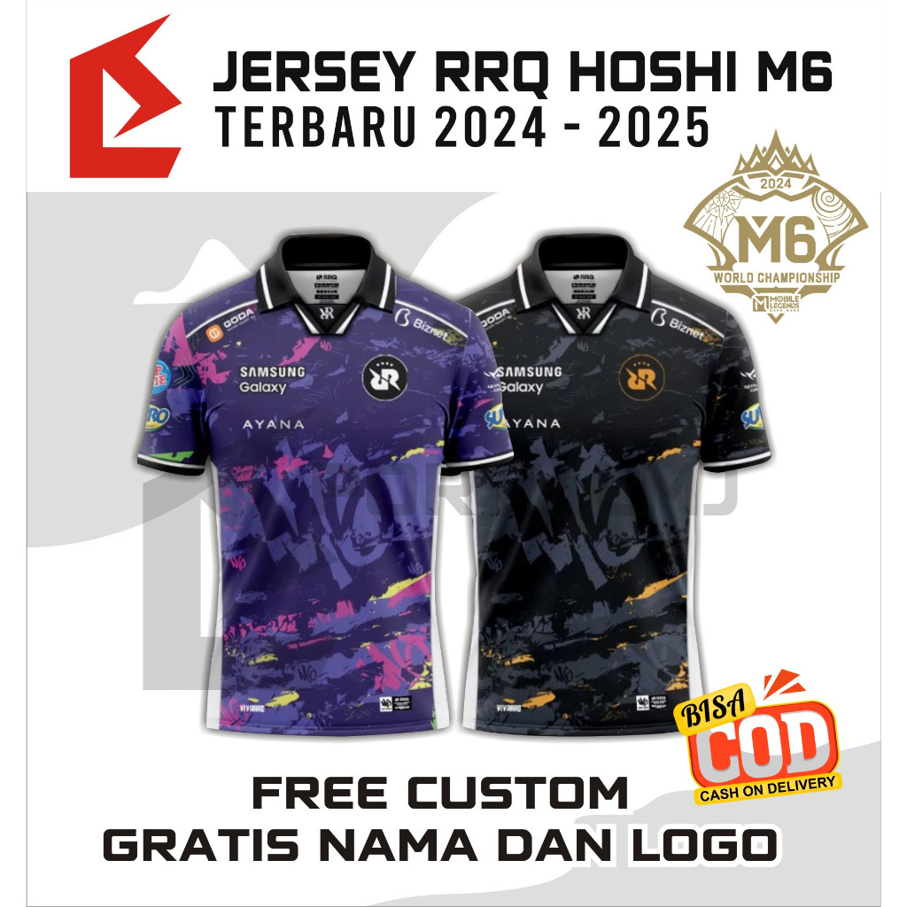 Jual JERSEY BAJU KAOS RRQ HOSHI TERBARU 2025 M6 WORLD CHAMPION FULL ...