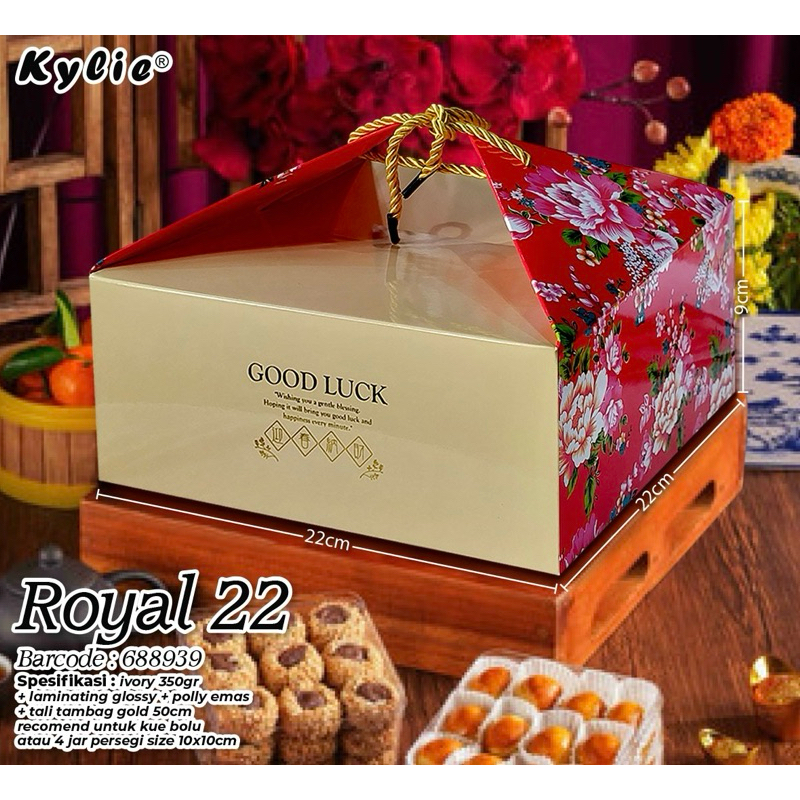 Jual Box Bolu Imlek 22x22, T9Cm “ROYAL” (Per 10Pc). Kotak kue Chinese ...