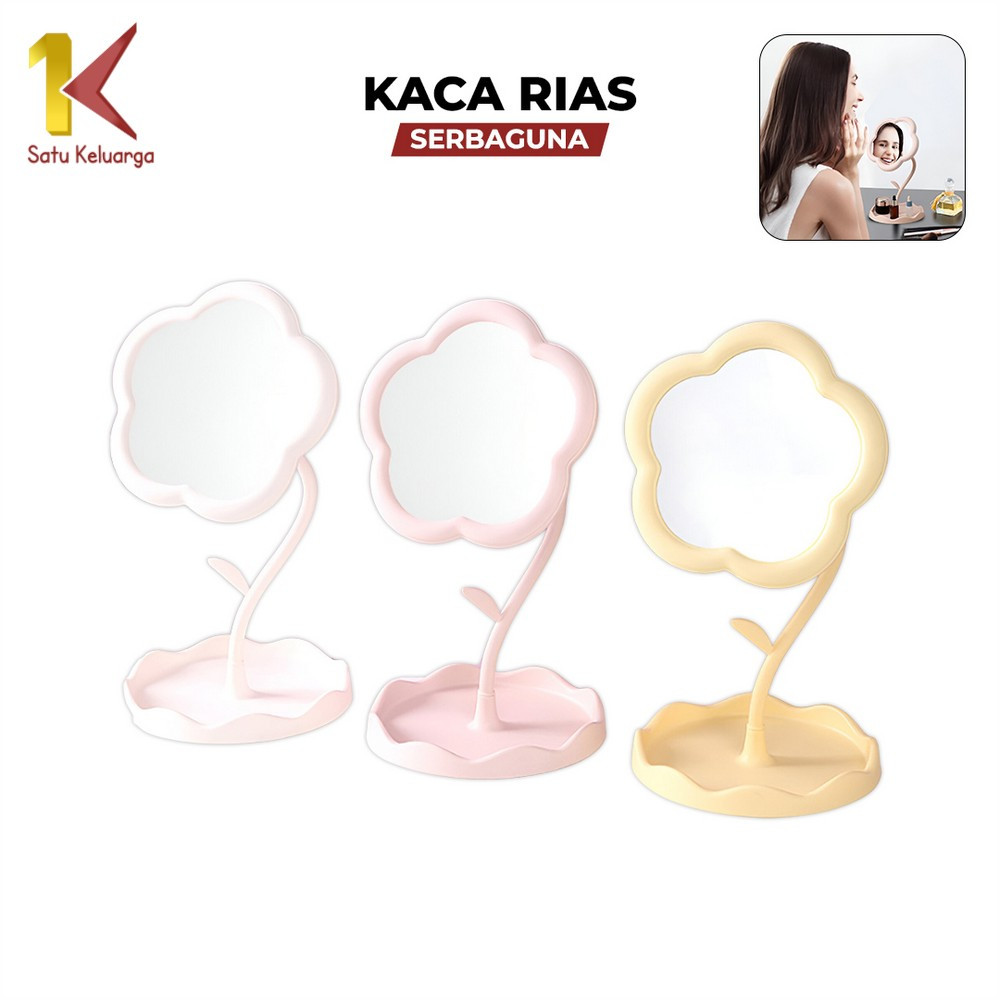 Jual Satu Keluarga Cermin Aesthetic Stand Mirorr Flower K181 Cermin ...