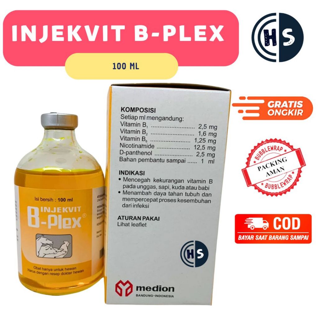 Jual INJEKVIT B PLEX 100ml (KUNING) - Vitamin B Complex B Kompleks ...