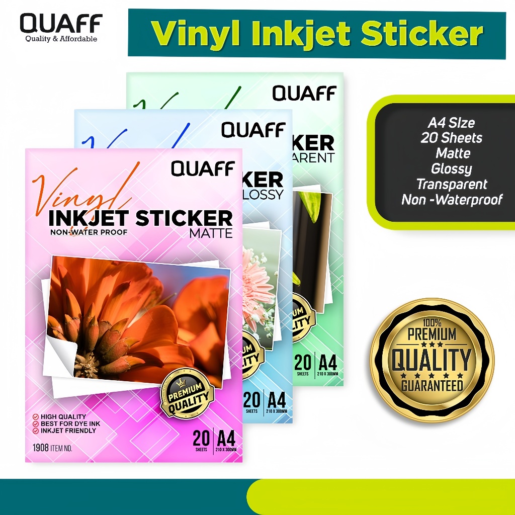 Jual Stiker Inkjet Vinyl A4 Transparan / Glossy / Matte (20 lembar ...