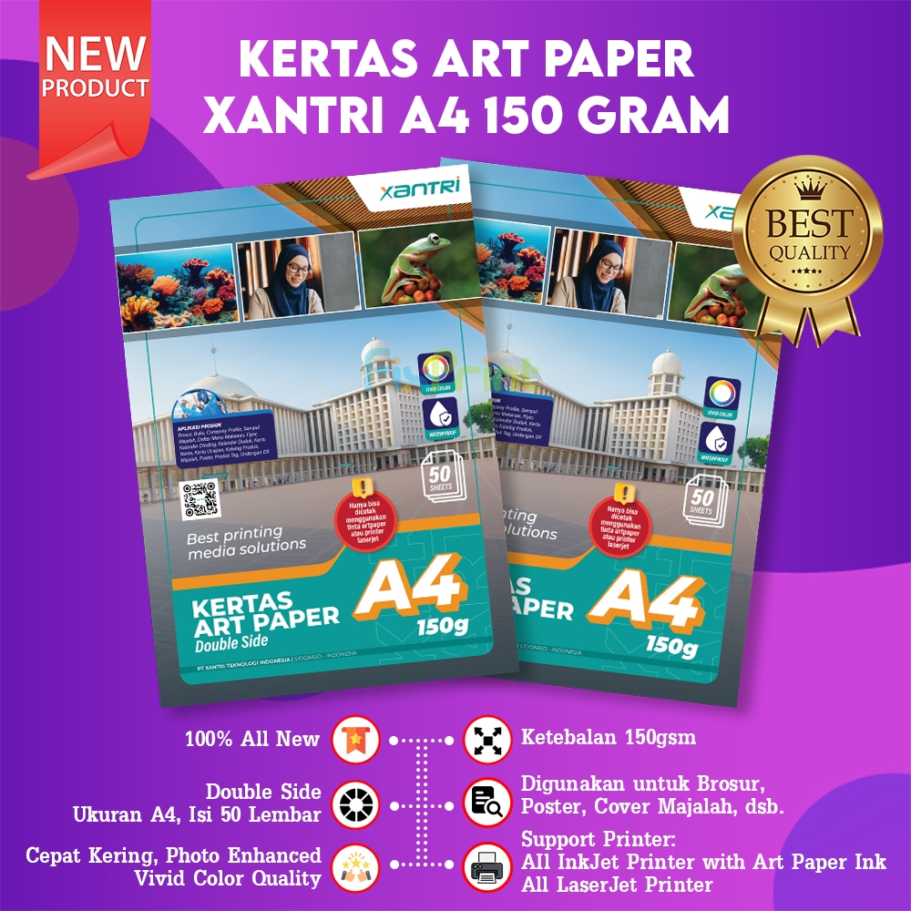 Jual FixPrint Kertas Art Paper A4 150gsm isi 50 lembar Paper Art 150 ...