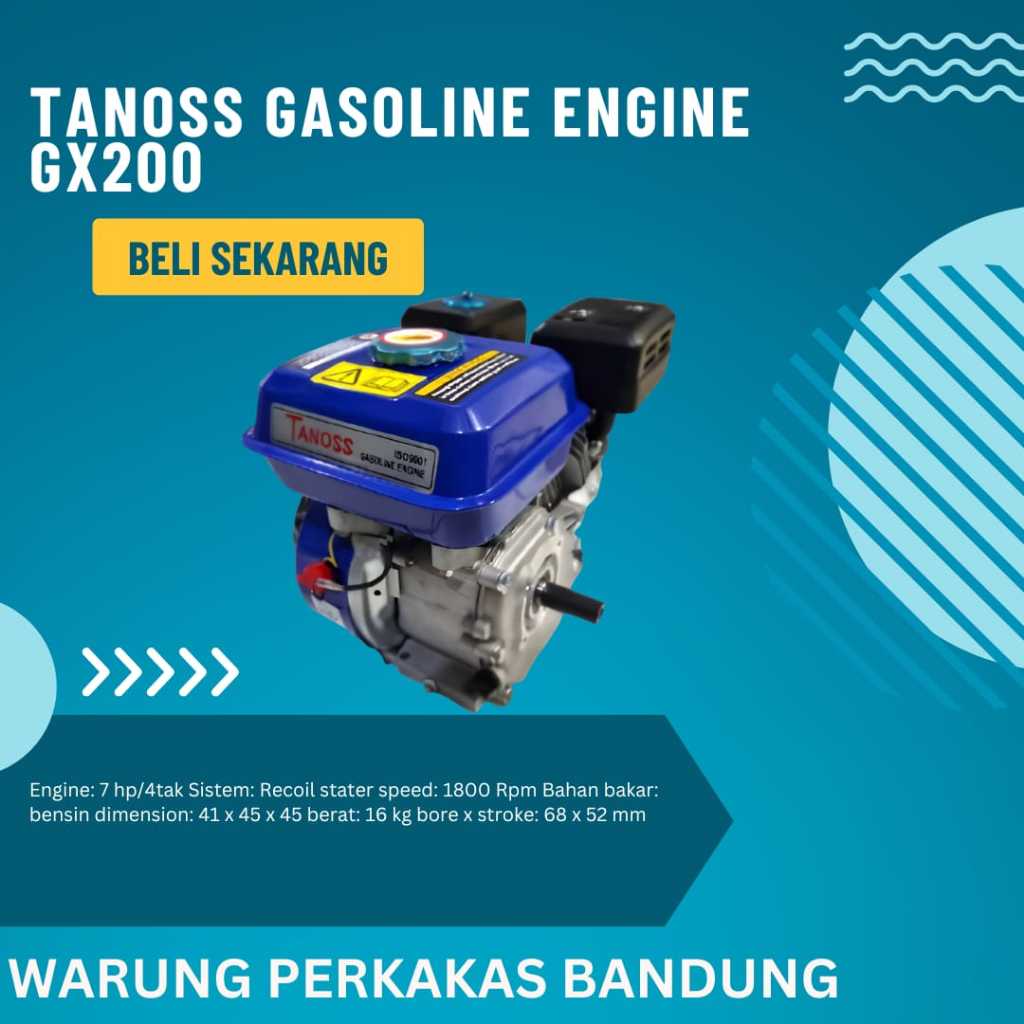 Jual Engine TANOSS GX 160 6 HP Mesin Penggerak GX 160 Gasoline Bensin ...