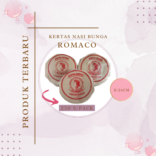 Jual Kertas Nasi Bunga Romaco Merah D:24 cm isi 250 pcs | Shopee Indonesia