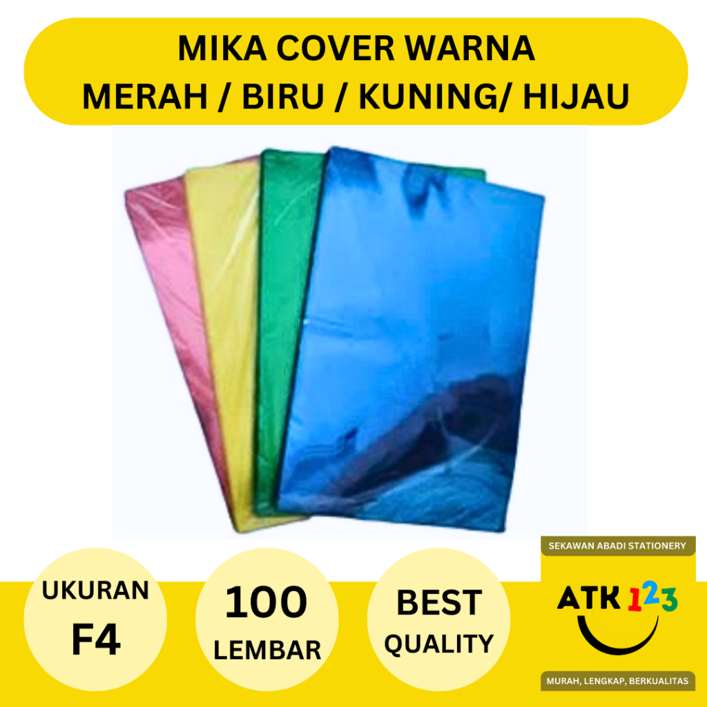 Jual Mika Cover Mika Jilid Folio Isi 100 lbr Warna Merah Biru Hijau Kuning | Shopee Indonesia