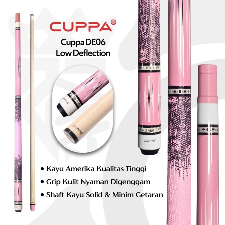 Jual Cuppa DE-06 Rosewood Premium Low Deflection Play Cue Stick ...