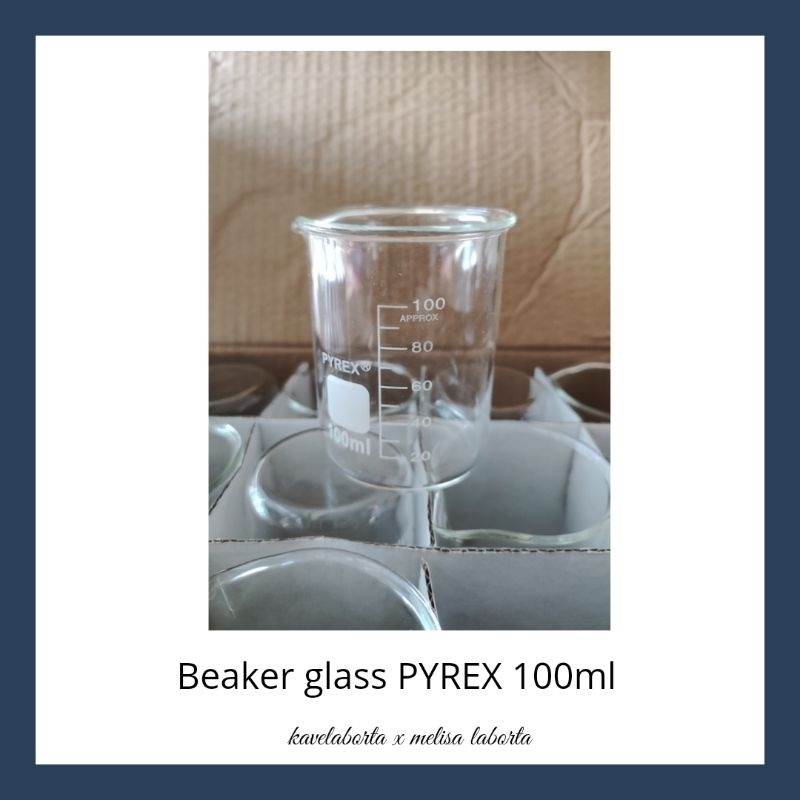 Jual beaker glass / gelas kimia / gelas piala 100ml merk PYREX | Shopee ...