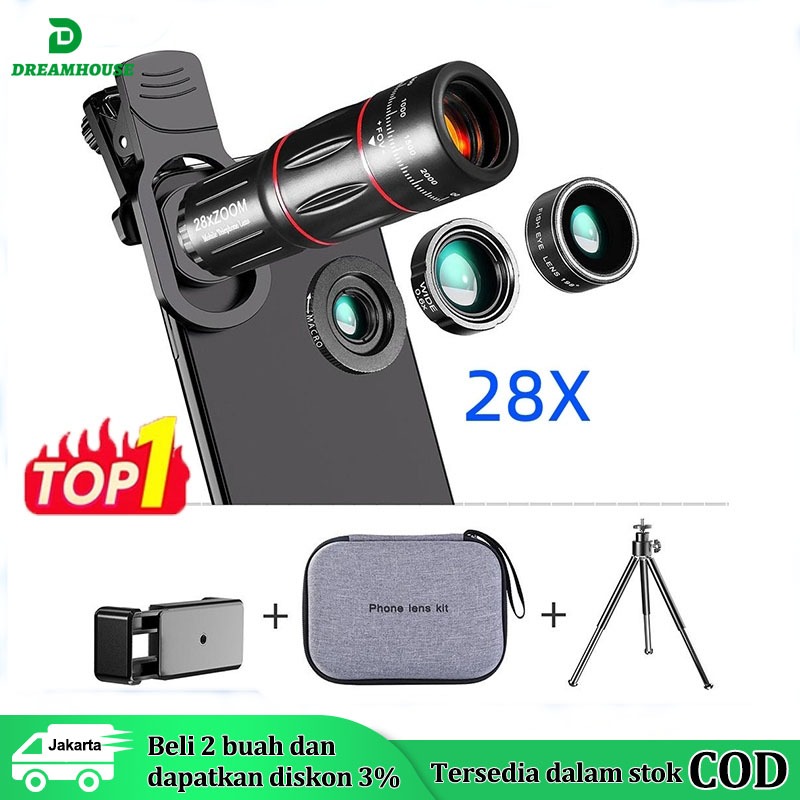 Jual Tele Zoom Lensa Apexel 28x Zoom Lensa Apexel 18x25 Original Lensa ...