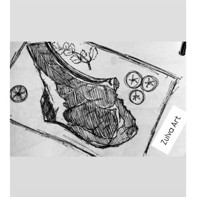Jual Gambar Tangan Sketsa Potongan Daging Sapi | Shopee Indonesia