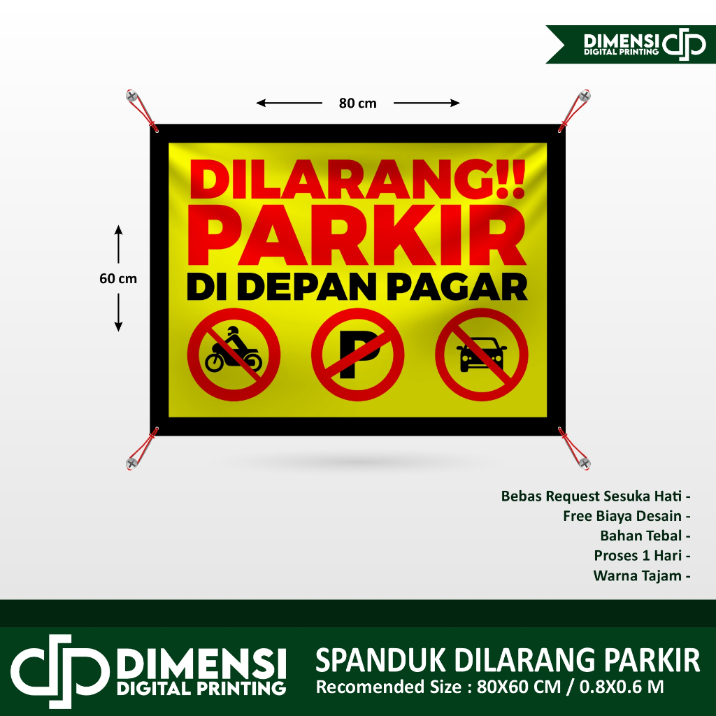 Jual Spanduk dilarang parkir / banner dilarang parkir / banner spanduk ...