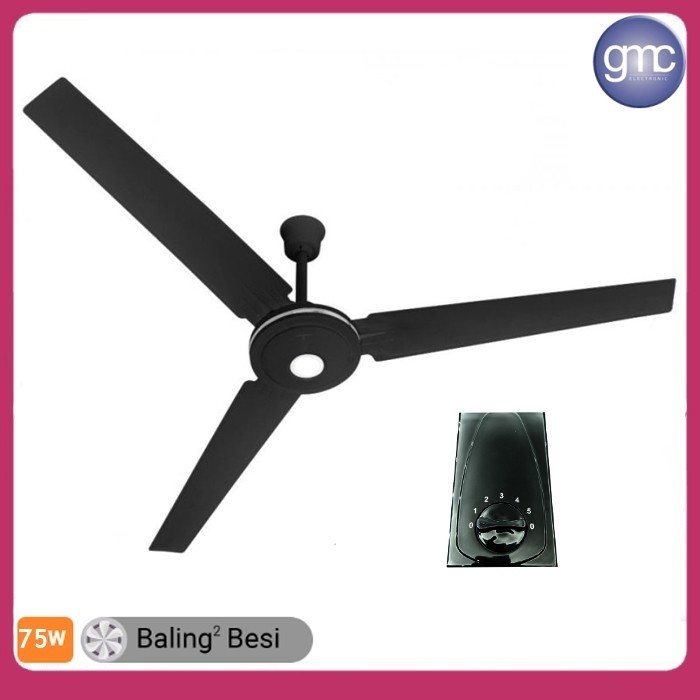 Jual Kipas Angin (Ceiling Fan) GMC 503 HITAM Ukuran 56" Baling Besi ...