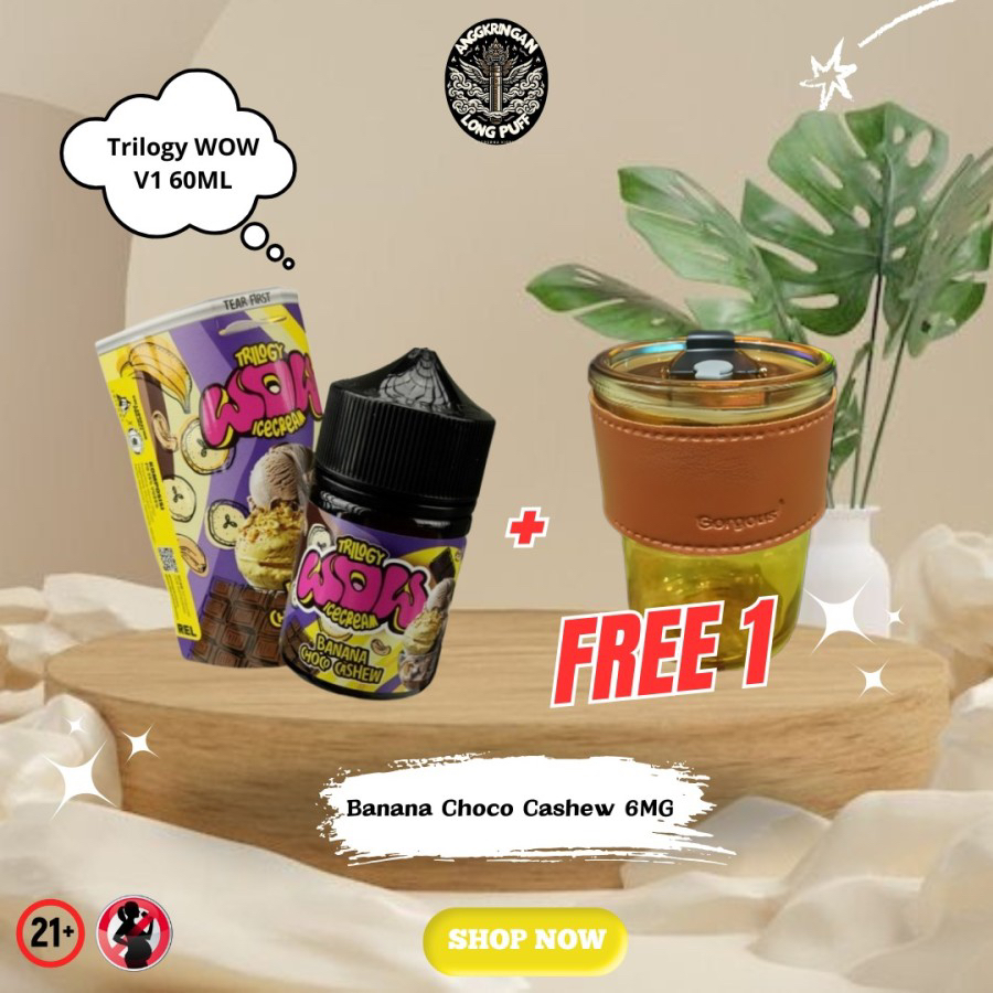 Jual Wow V2 Banana Choco Cashew 60ML by Blackjack x Trilogy / Liquid ...