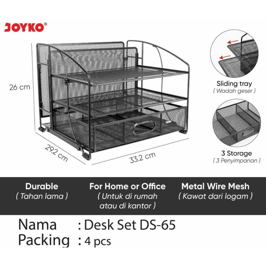 Jual DESK SET JOYKO DS-65 / ORGANIZER RAK LACI MEJA NAMPAN JALA BAHAN ...