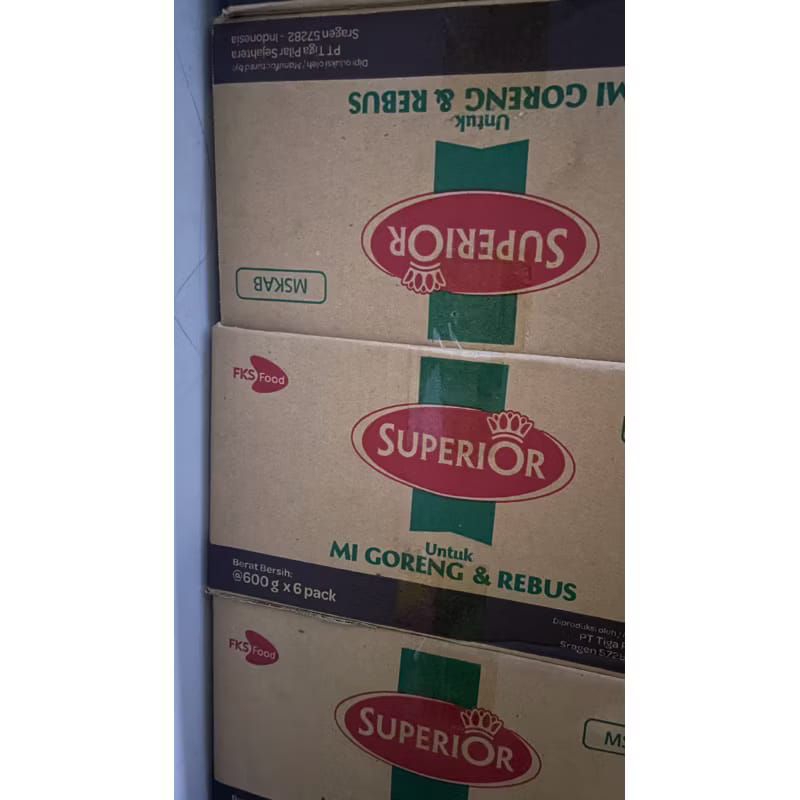 Jual MIE SUPERIOR 1 DUS // 6 PACK // 600GRAM // 12 KEPING | Shopee ...