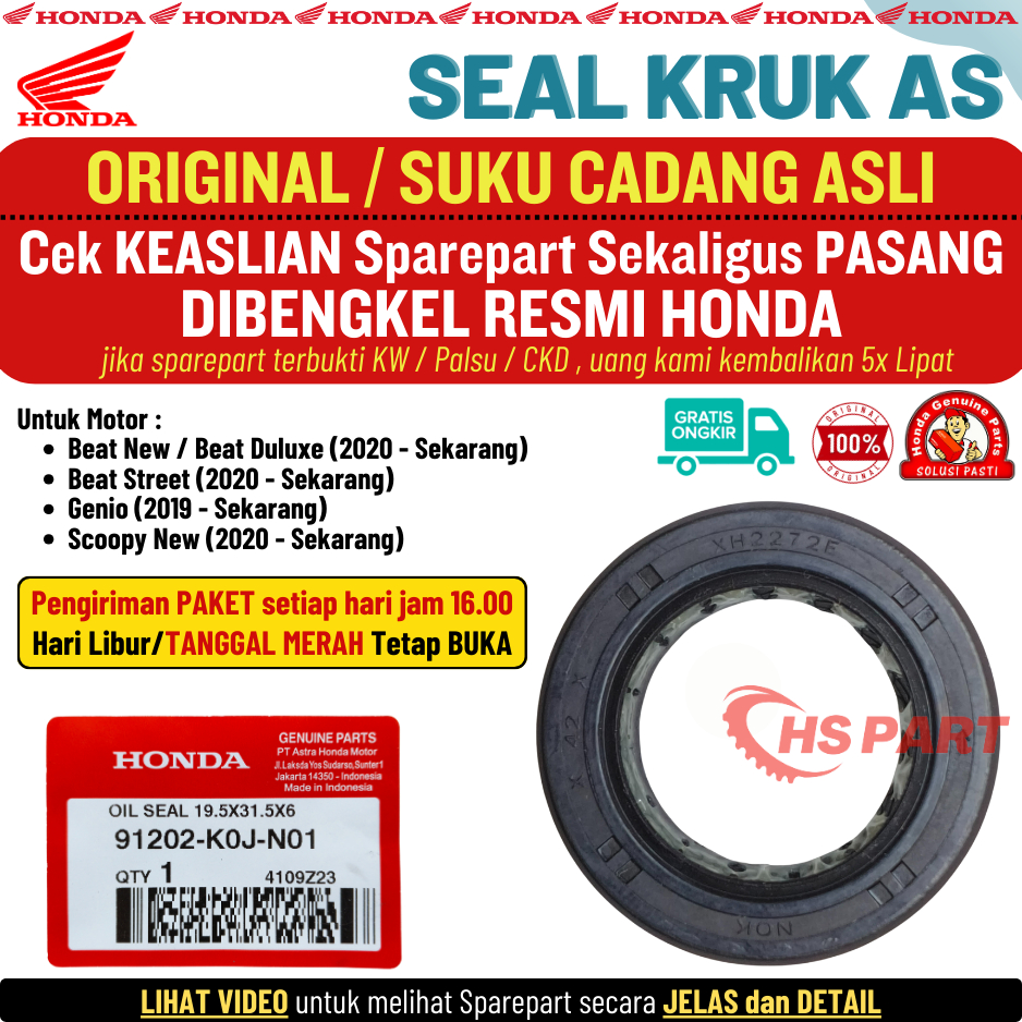 Jual Seal Kruk AS Genio Beat Deluxe Ori Beat New Original Scoopy Esp Beat Street Original , Seal ...