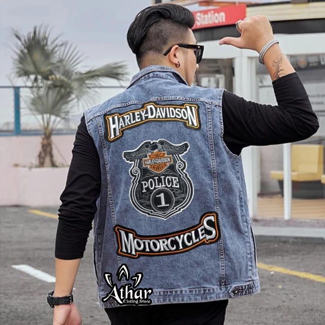 Jual JAKET ROMPI JEAN'S PRIA HARLEY SANDWASH VEST Body Protector Bikers ...