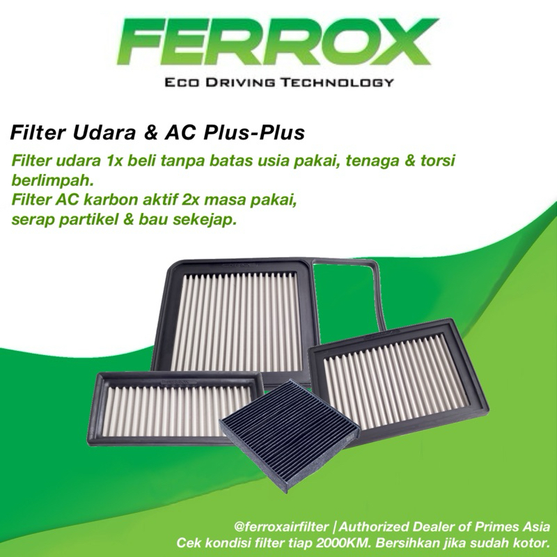Jual FERROX Filter Udara & AC Toyota Avanza Veloz Rush FWD VVTi Dual ...