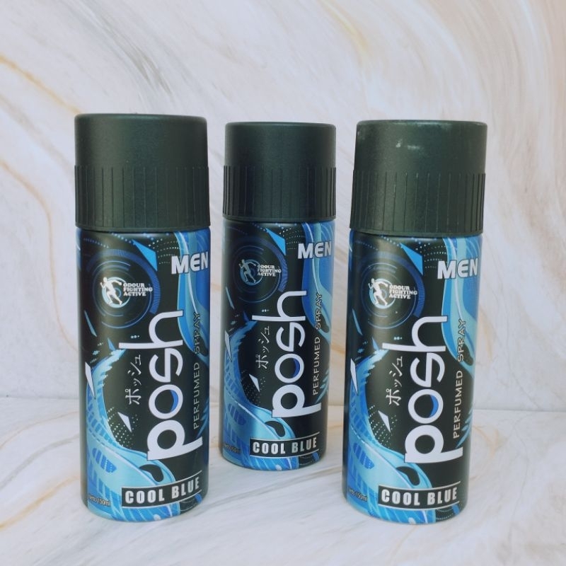 Jual POSH MEN Perfumed spray cool blue 150 ml | Shopee Indonesia