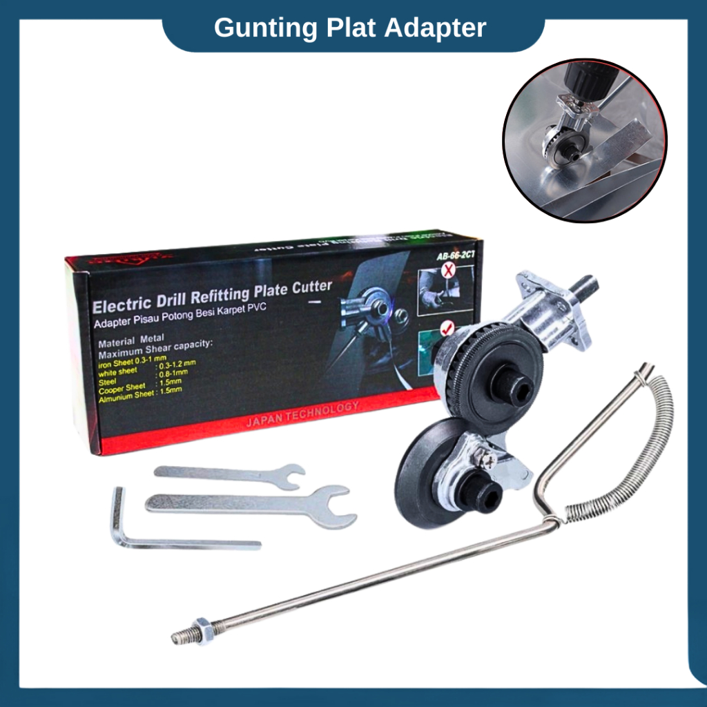Jual Adaptor Bor Plate Cutter Gunting Plat Besi Seng Pemotong Besi ...