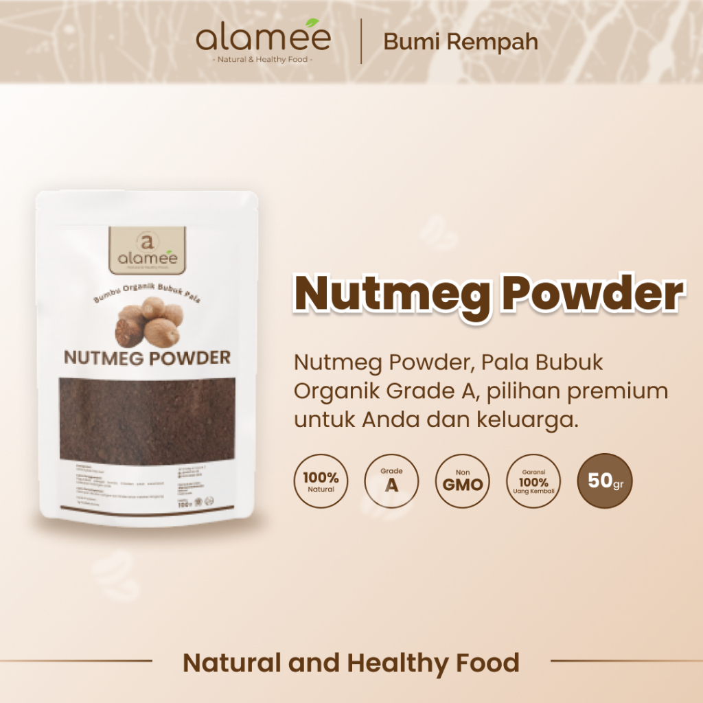 Jual ALAMEE Bumbu Dapur Pala Bubuk Nutmeg Seasoning Powder Rempah Murni ...