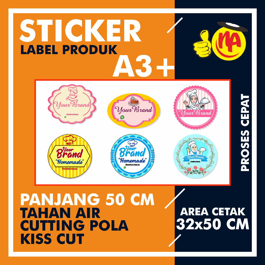 Jual Sticker Label Prod A3+ Panjang Pola Tahan Air Kis Cut | Shopee ...