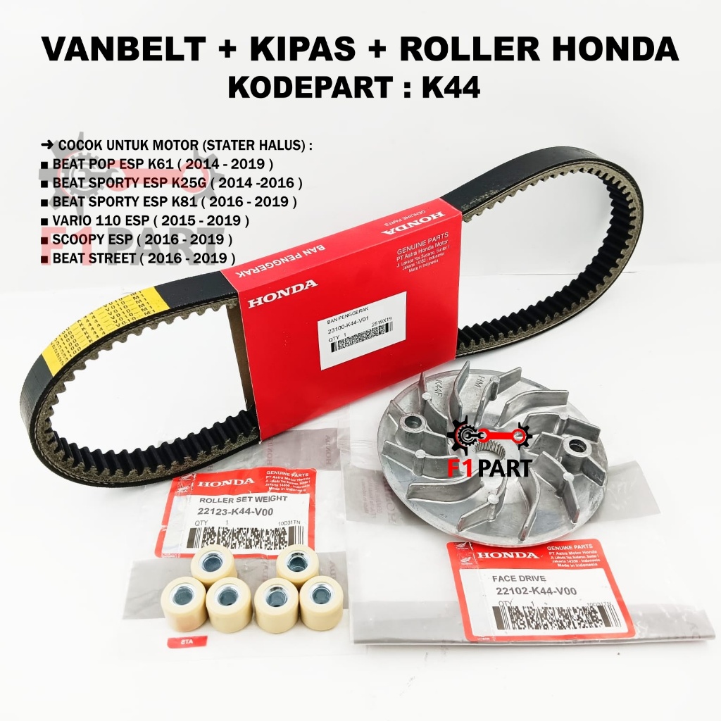 Jual Vanbelt + Kipas + Roller Honda Beat Pop Beat Sporty Vario 110 Esp Scoopy Esp Stater Halus ...
