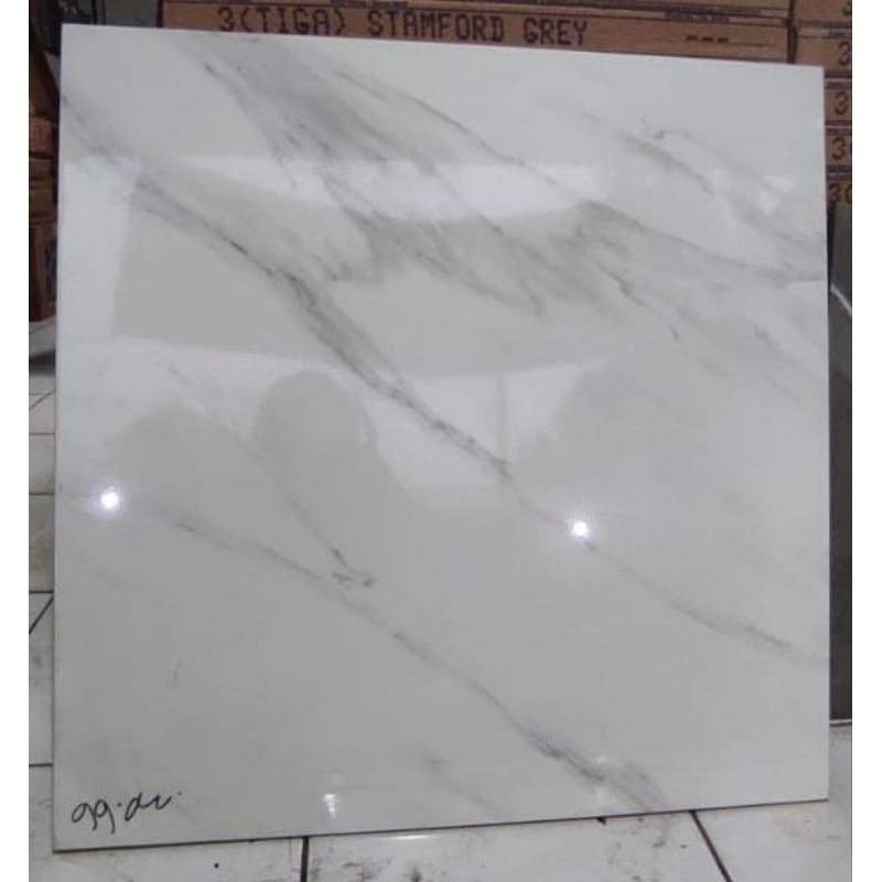 Jual Keramik putih corak 60x60 habitat Carara Silver | Shopee Indonesia