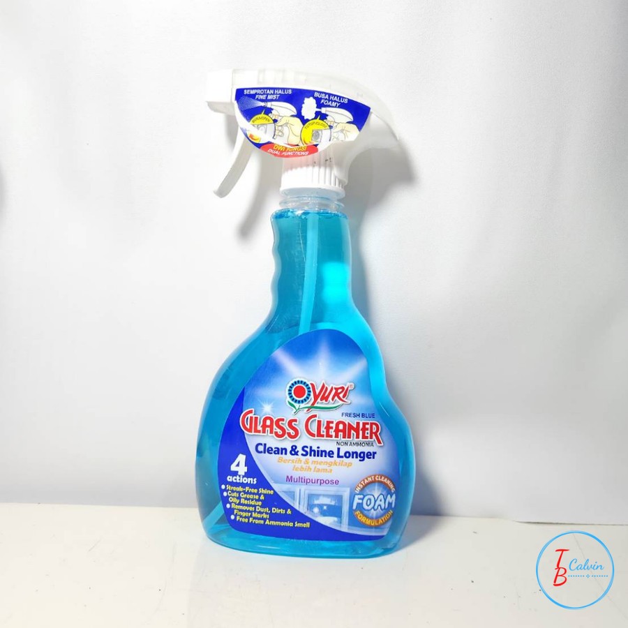 Jual Yuri Glass Cleaner Foam Spray 500 ml / Pembersih Kaca Yuri Multi ...