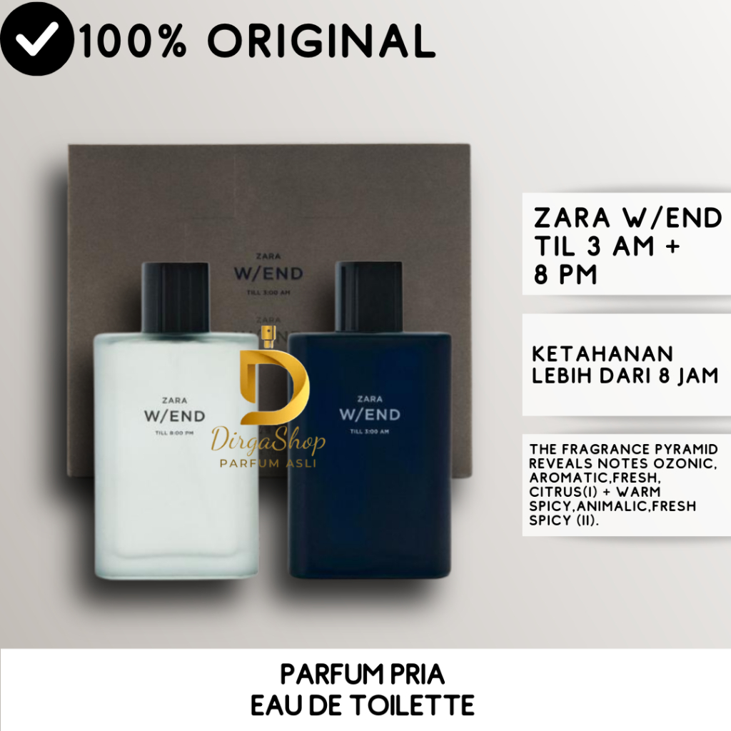 Jual PARFUM ORIGINAL ZARA W/END 8PM + W/END 3AM EDT FOR MEN BPOM SEGEL ...