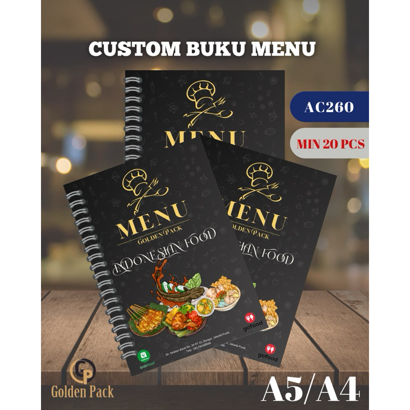 Jual Custom Buku Menu ukuran A4/A5 || Bahan AC260+ Laminating glossy 2 ...