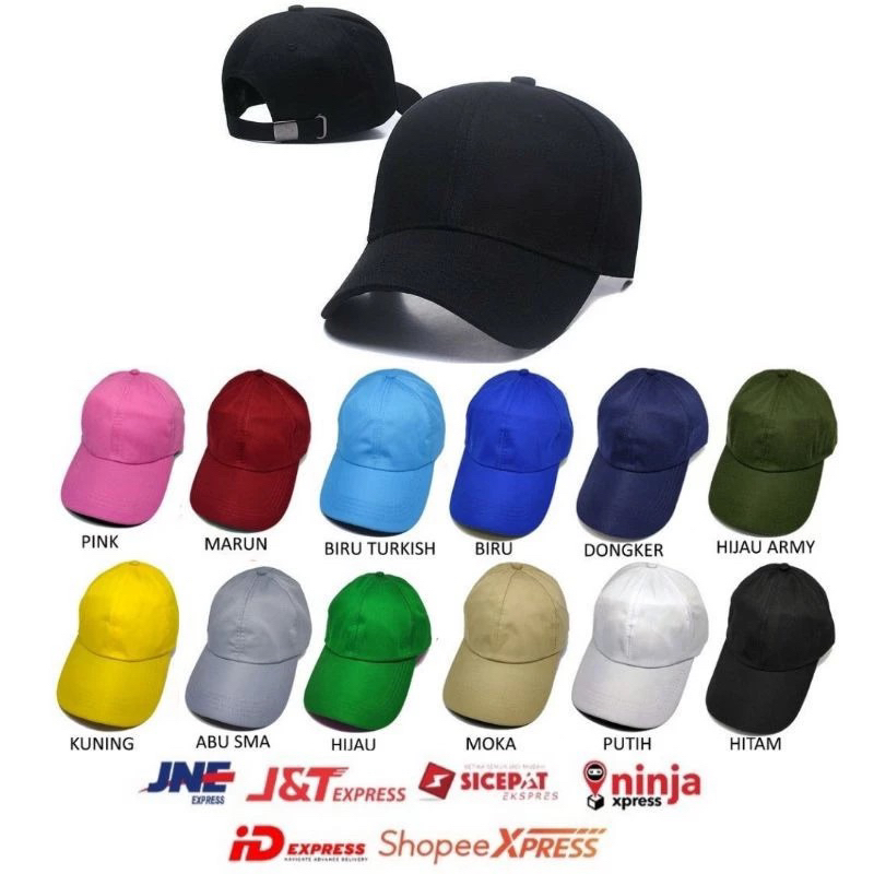 Jual Topi Polos Hitam Kualitas Distro Baseball Pria Wanita Ukuran ...