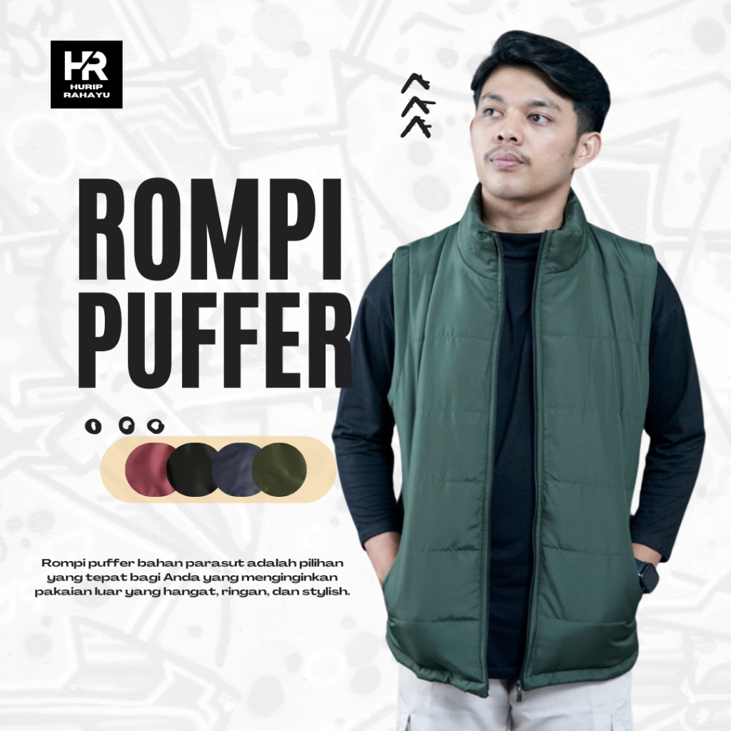 Jual Rompi Parasut/Anti Angin/Anti Air/Rompi Puffer/Rompi Motor/Rompi ...