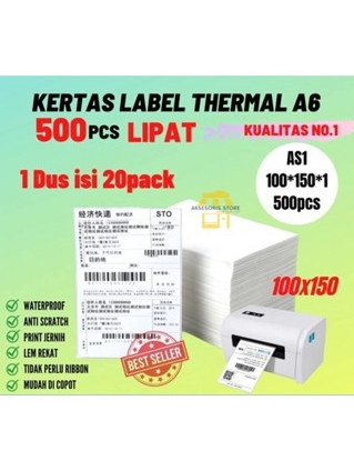 Jual Kertas Label Thermal Barcode 100x150 isi 500 Lembar Premium | Shopee Indonesia