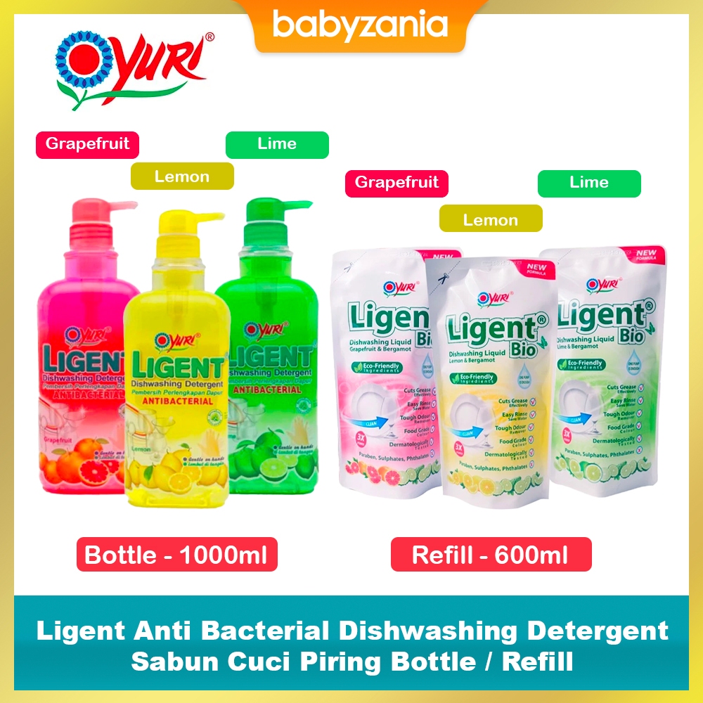 Jual Yuri Ligent Anti Bacterial Dishwashing Detergent Sabun Cuci Piring ...