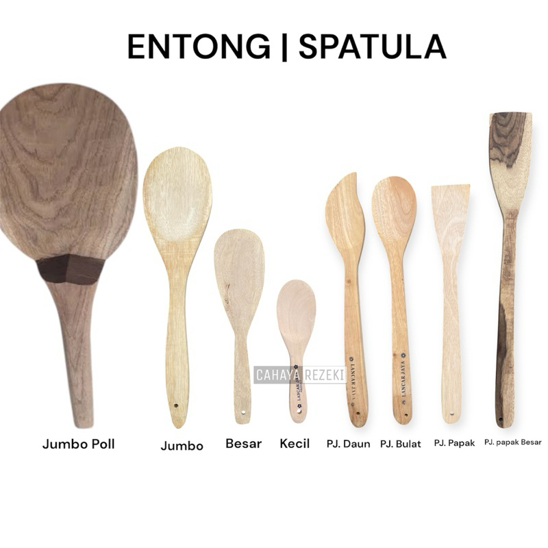 Jual Entong Kayu Jati dan Pinus | Spatula panjang kayu pinus | Centong ...