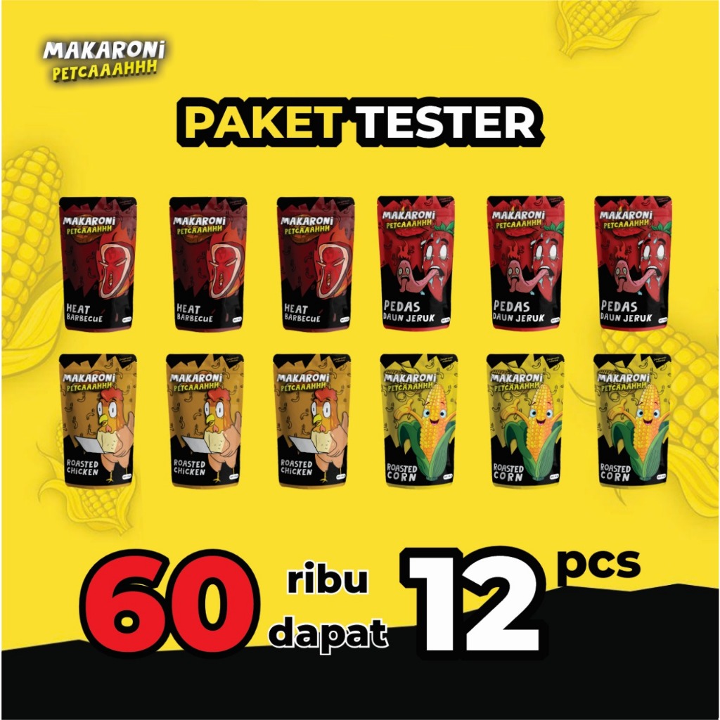 Jual Paket Tester Isi 12 Pcs Makaroni Pecah Aneka Rasa Snack dan ...