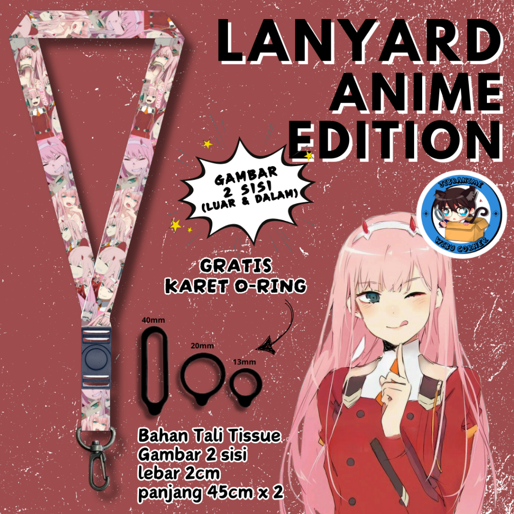 Jual Lanyard Panjang Anime 2 Sisi / Zero Two DARLING in the FRANXX ...