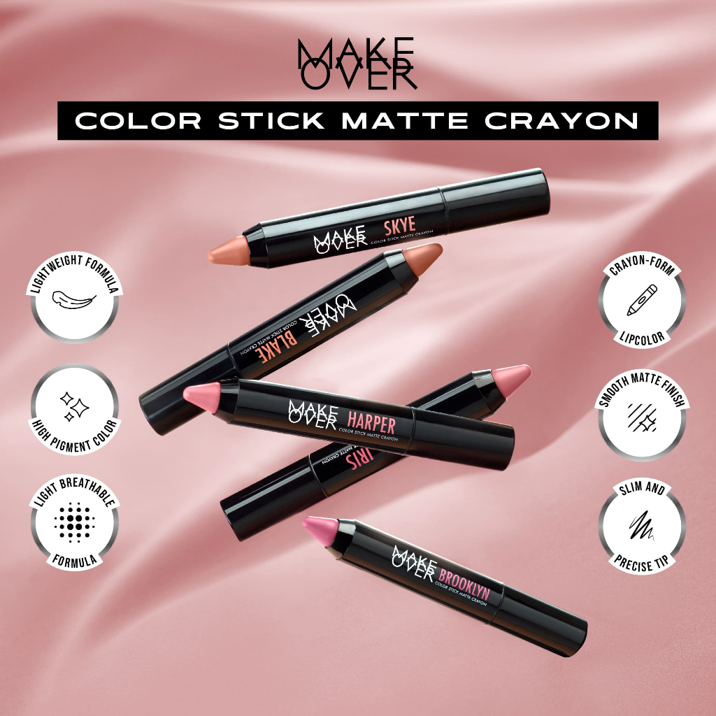 Jual MakeOver Color Stick Matte Crayon Lipstick | Shopee Indonesia